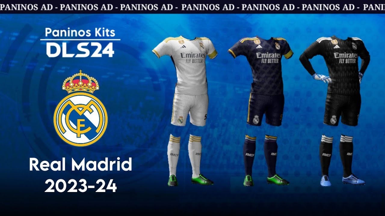 DLS24 | 🇪🇸 Kits Real Madrid 2023-24 ACTUALIZADOS + Descarga | Paninos ...