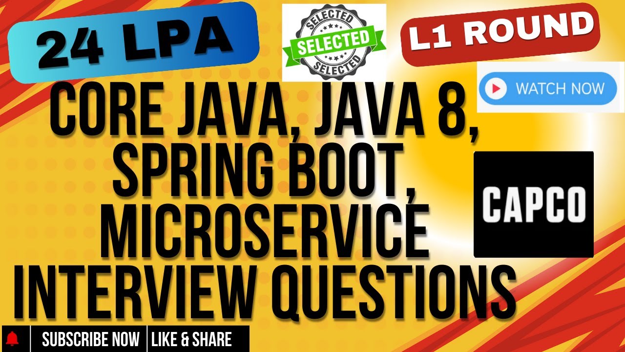 Core Java, Java 8, Spring Boot, Microservice, Docker Real Interview Questions | CAPCO #java ...