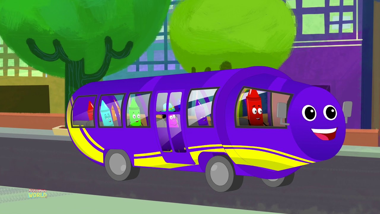Purple Wheels On The Bus | Nursery Rhymes | Baby Songs | Kids Rhyme ...