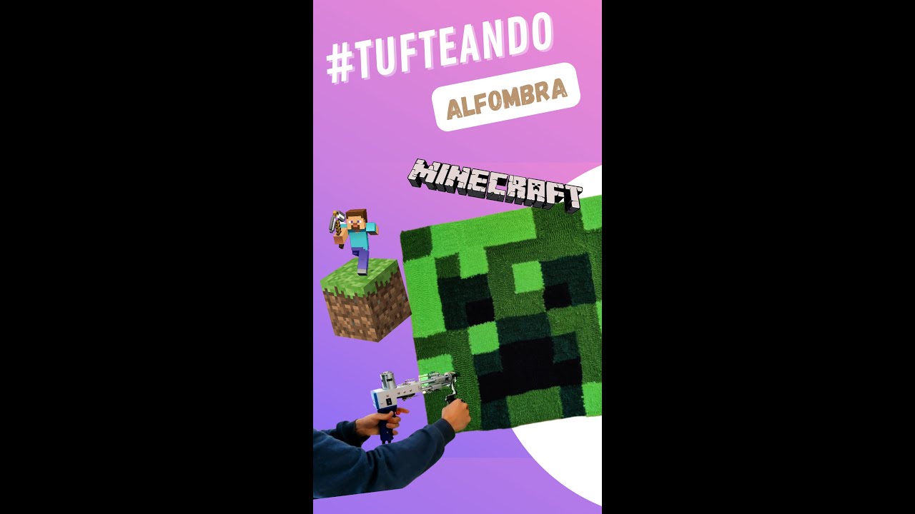 ¡Alfombra de #Minecraft! ⛏️ #tufting #MadRugs - YouTube
