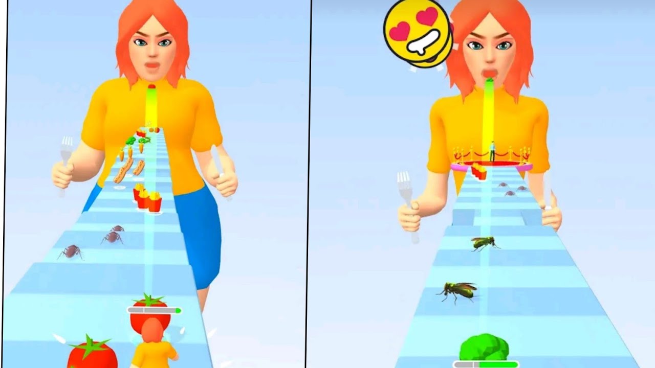Eat Run 🧑‍🍳🌭🥦💏|| eat run all levels of gameplay - YouTube