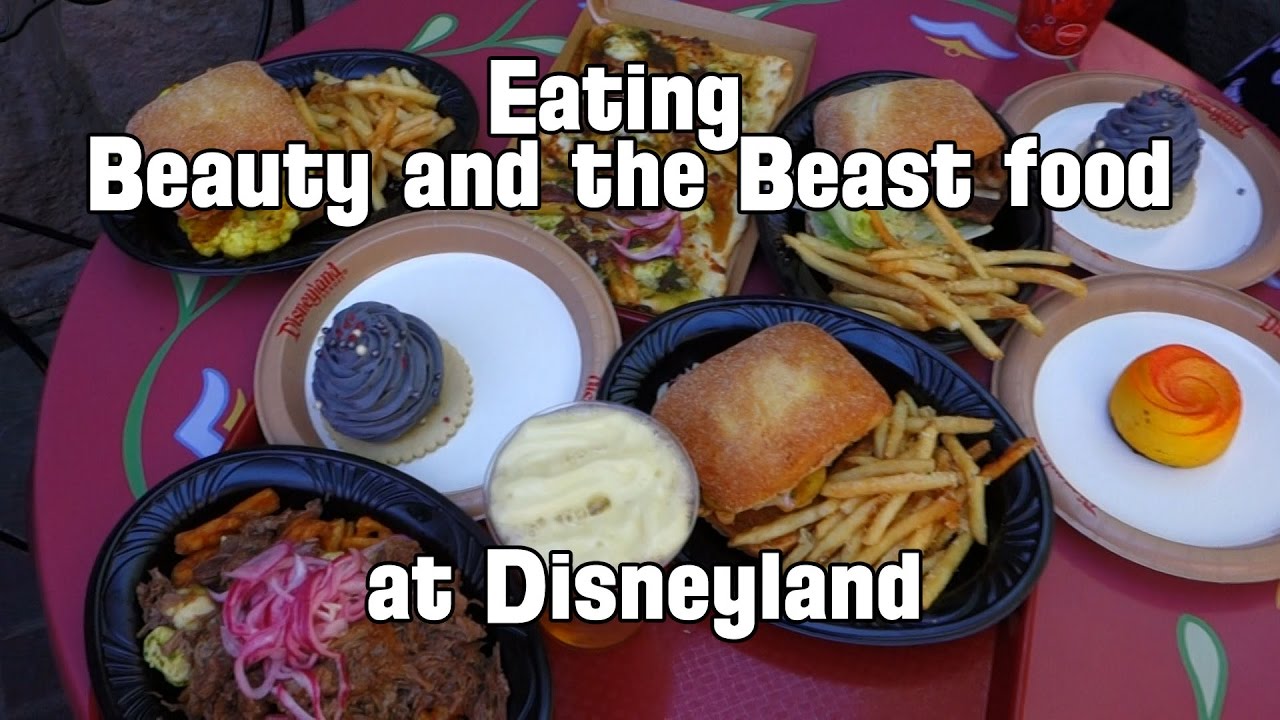Eating Beauty and the Beast food at Disneyland's Red Rose Taverne - YouTube