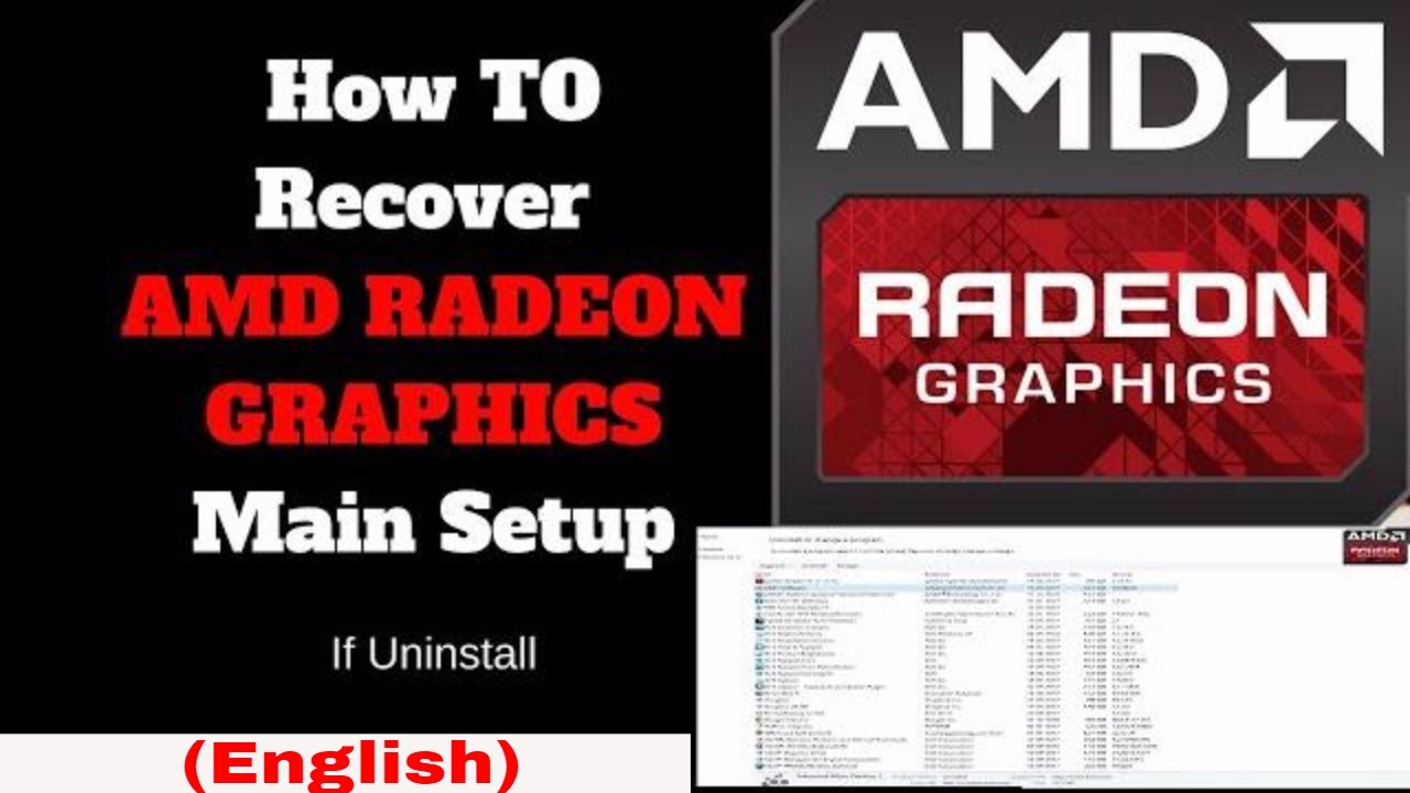 How To Recover AMD RADEON GRAPHICS MAIN SETUP | APPLICATION (English ...