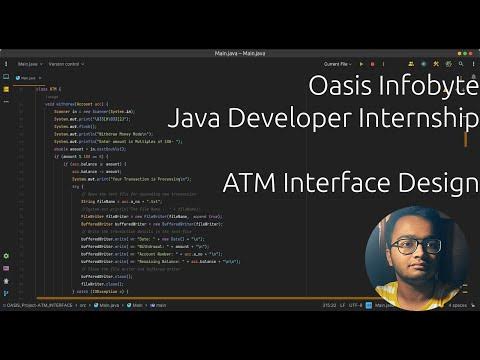 ATM Interface Design | Java Developer Internship | Oasis Infobyte - YouTube