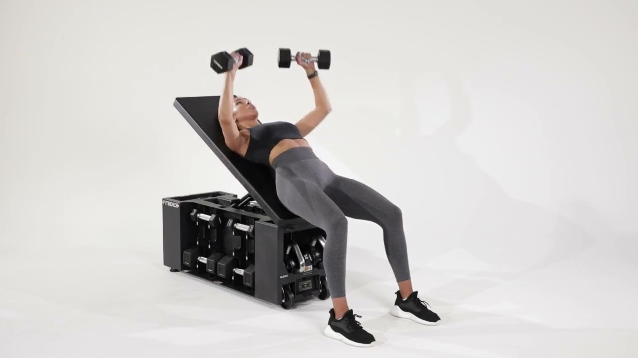Dumbbell Incline Chest Press Lying On Bench - YouTube
