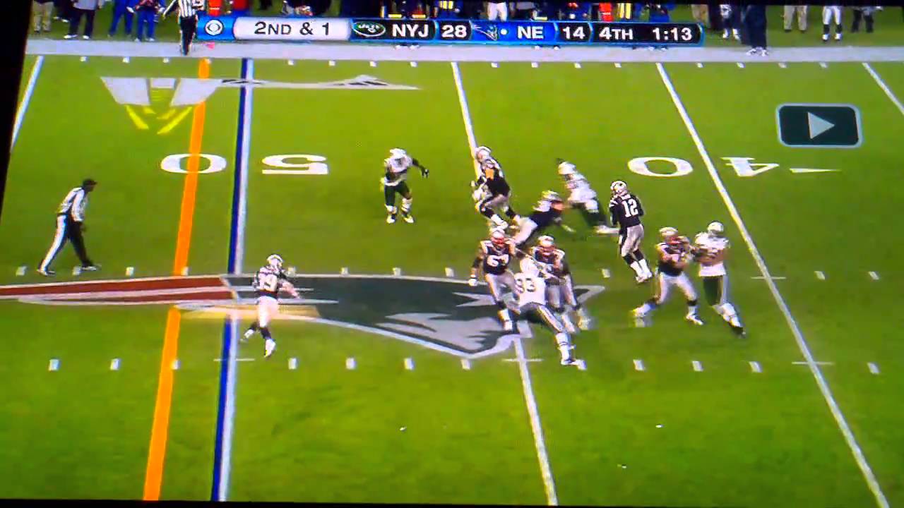 Jets #33 Eric Smith Lays Out Patriots Wes Welker in Playoff Win!! - YouTube