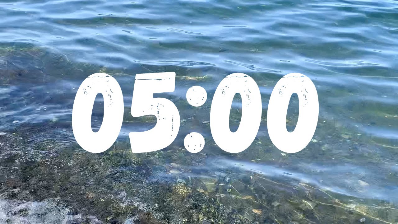 5 Minute Timer with Clear Water Over Rippled Sand | Ocean Waves - YouTube