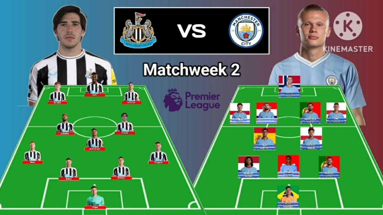 Newcastle United vs Manchester City ~ Head To Head Line Up Matchweek 2 ...
