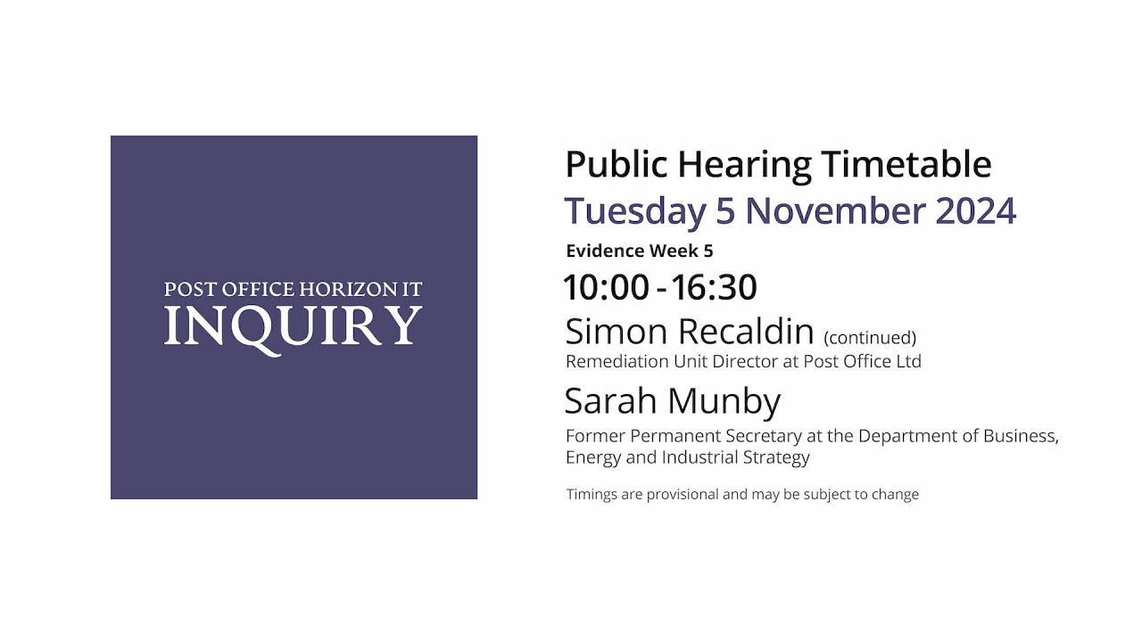 Sarah Munby - Day 192 PM - 05 November 2024 - Post Office Horizon IT ...