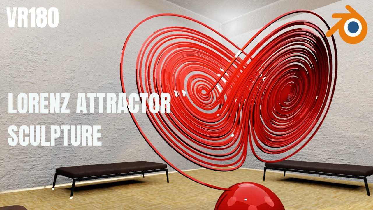 VR180 Lorenz strange attractor chaos theory butterfly sculpture. Made ...