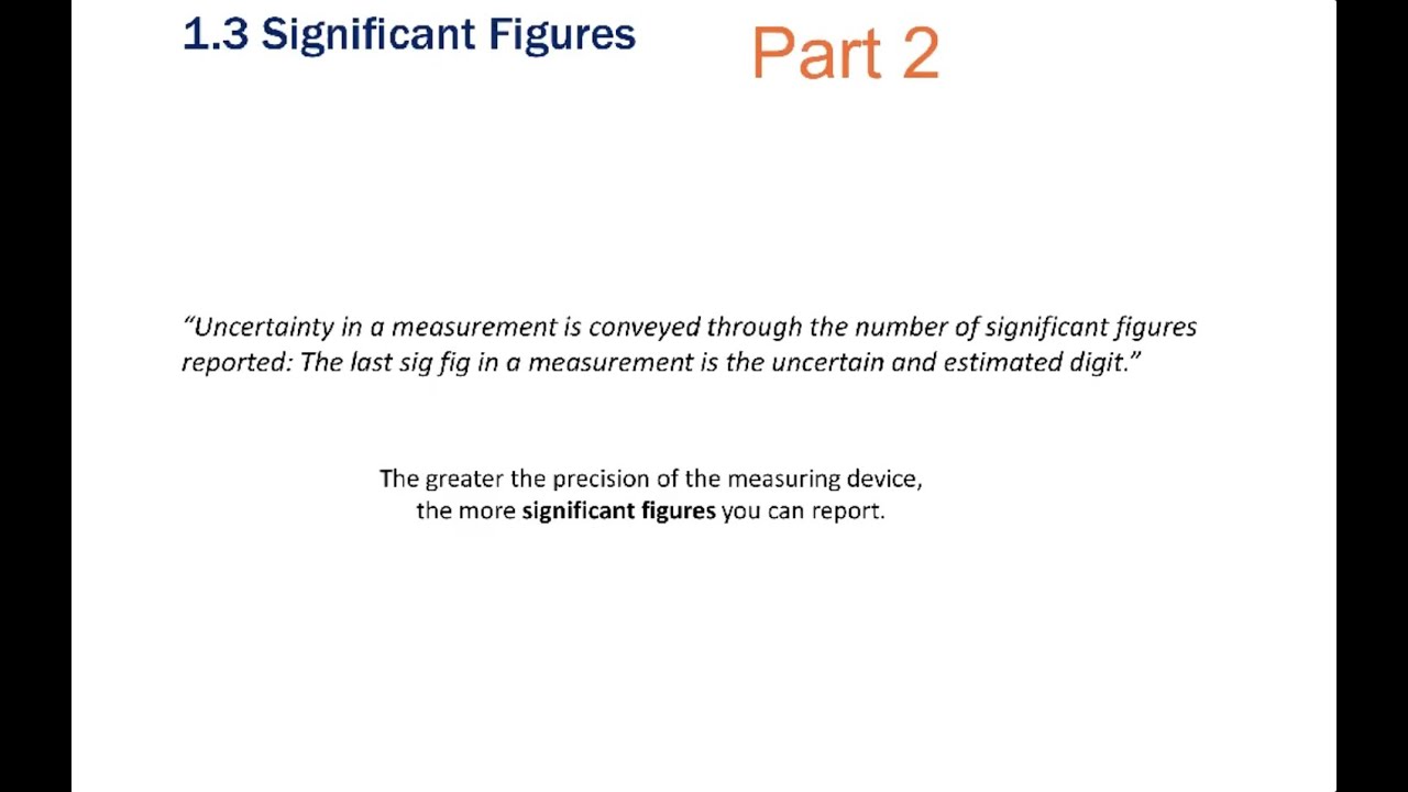 Significant Figure Part 2 (Lecture 1_3) - YouTube