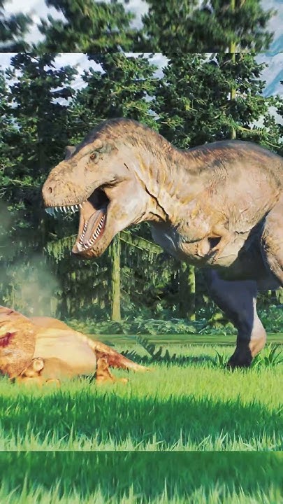 🦖Realistic T-REX Hunting a EDMONTOSAURUS And Battle With GIGA in JWE2 # ...