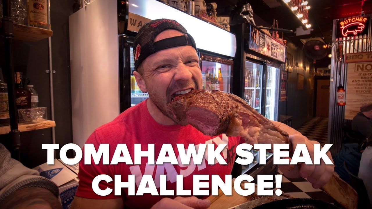 Taking on the Delicious 40oz Tomahawk Steak Challenge | Tiger Fitness ...