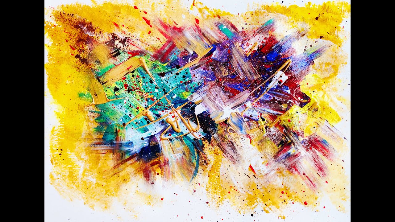 Everyday Challenge #84 Abstract Painting for beginners/Demonstration in ...