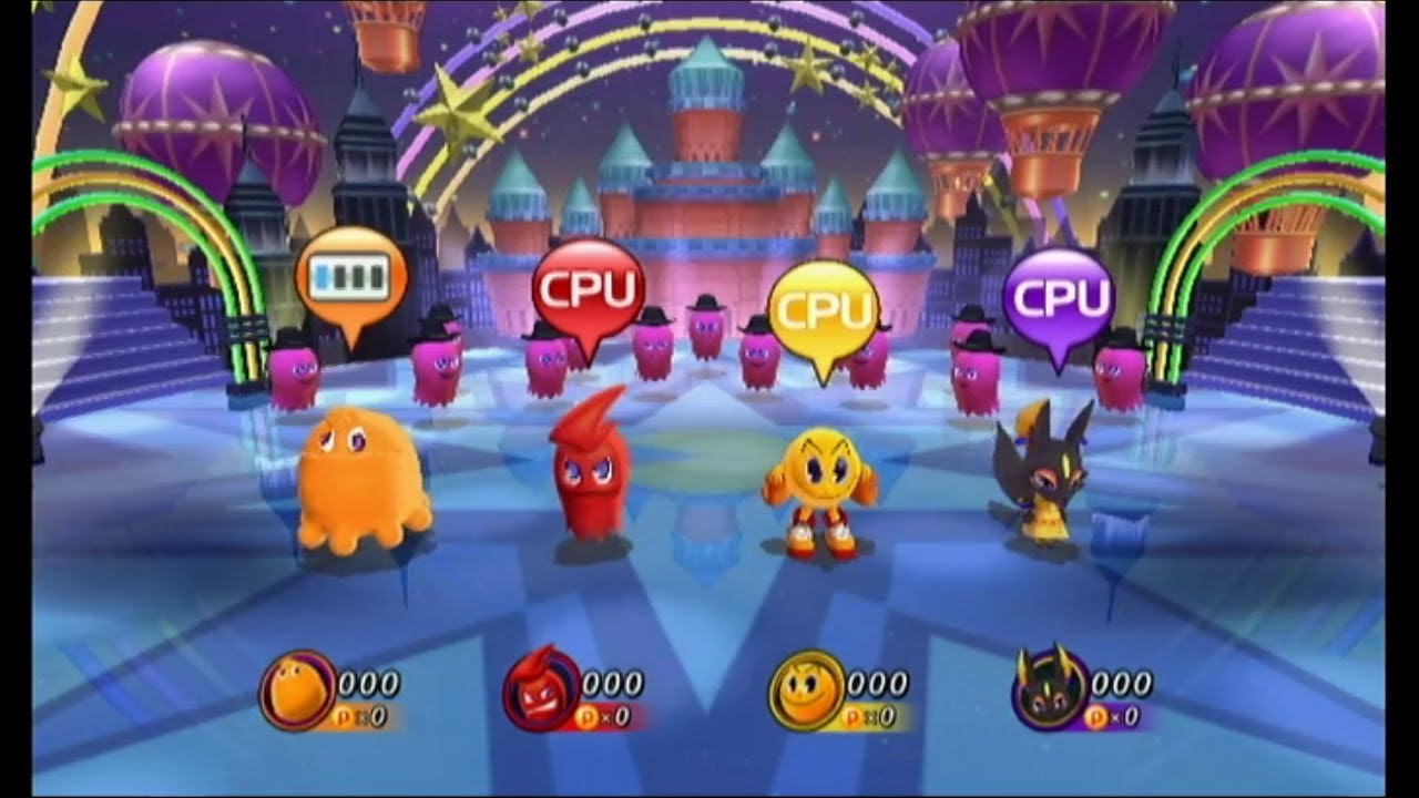 Pac-Man Party (Wii) Pac-Man Hustle Minigame (Clyde + Strong CPUs) - YouTube