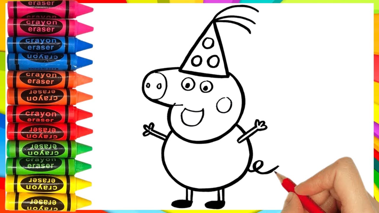 How to draw George from Peppa pig || George Pig Drawing - YouTube