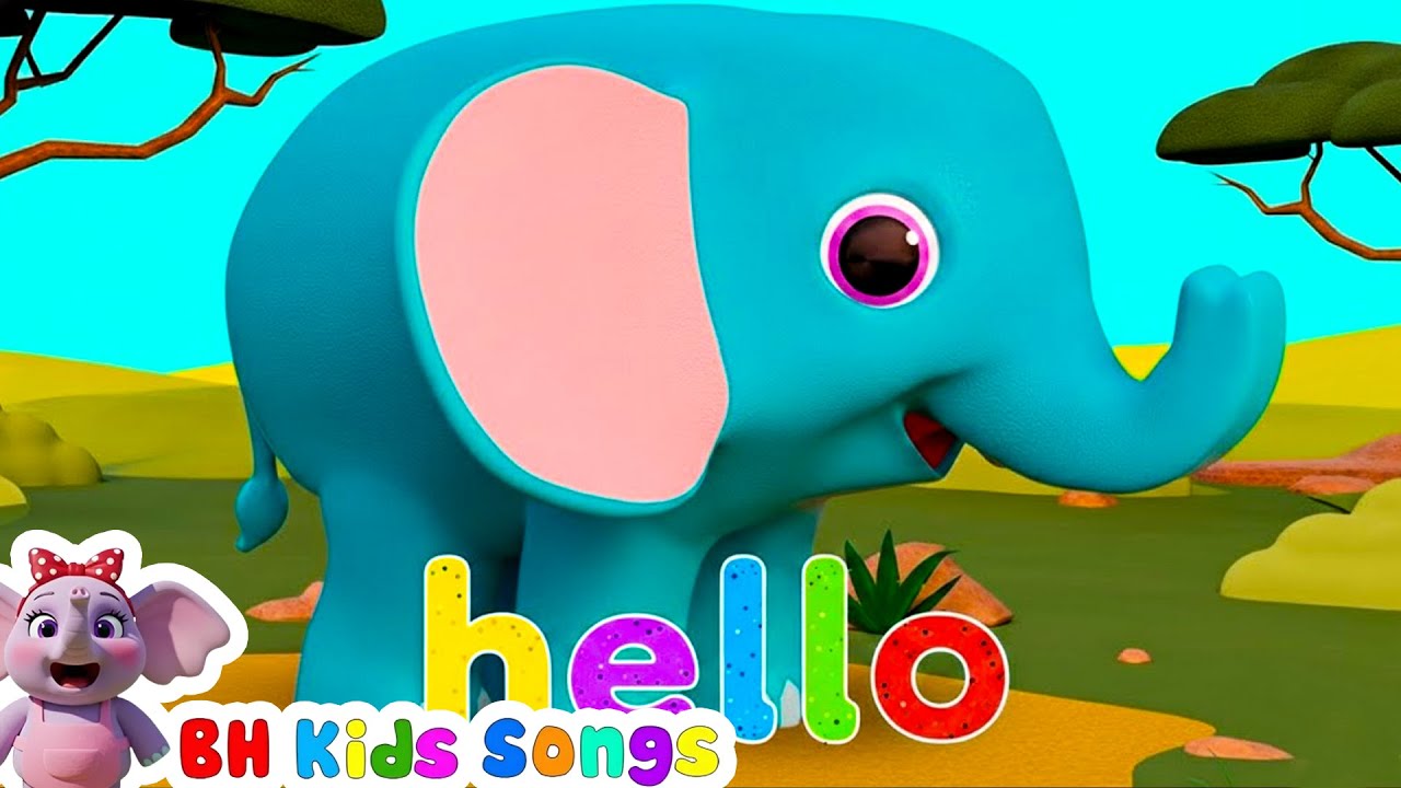 🐘🎶Little Elephant Says Hello | Fun Animal Song for Kids & Toddlers 🌈 ...