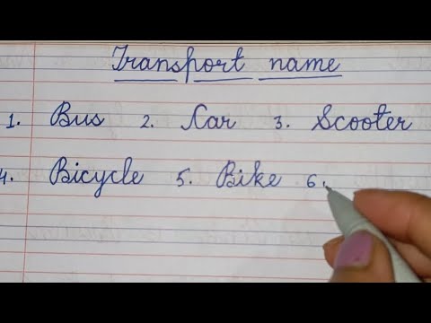 How to write "Transport name" in cursive writing ️. - YouTube