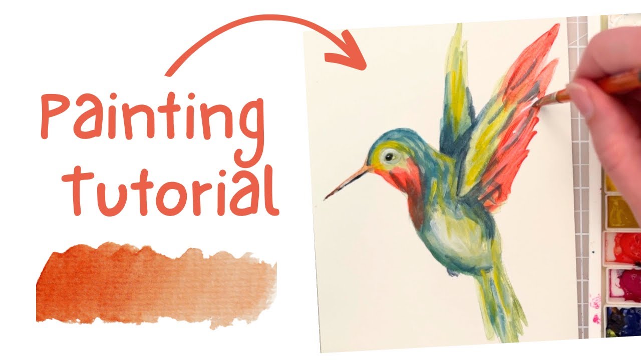 How to Paint a Hummingbird with Acrylic paint step by step - YouTube