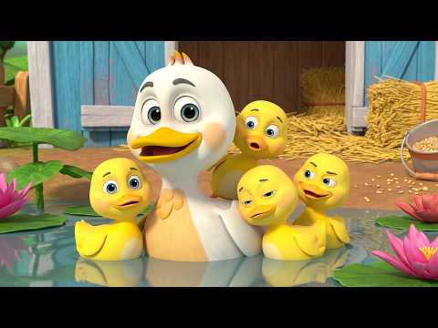 Five Little Ducks | Colorful Cartoon Rhyme For Toddlers And Children | Tu Tuk Rhymes