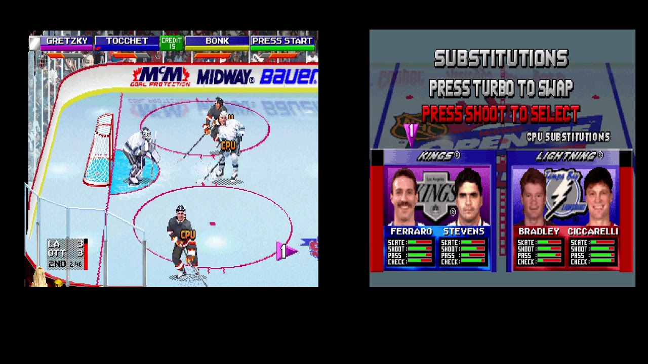 NHL 2 on 2 Open Ice Challenge (Arcade vs. PS1 Side-By-Side Comparison ...