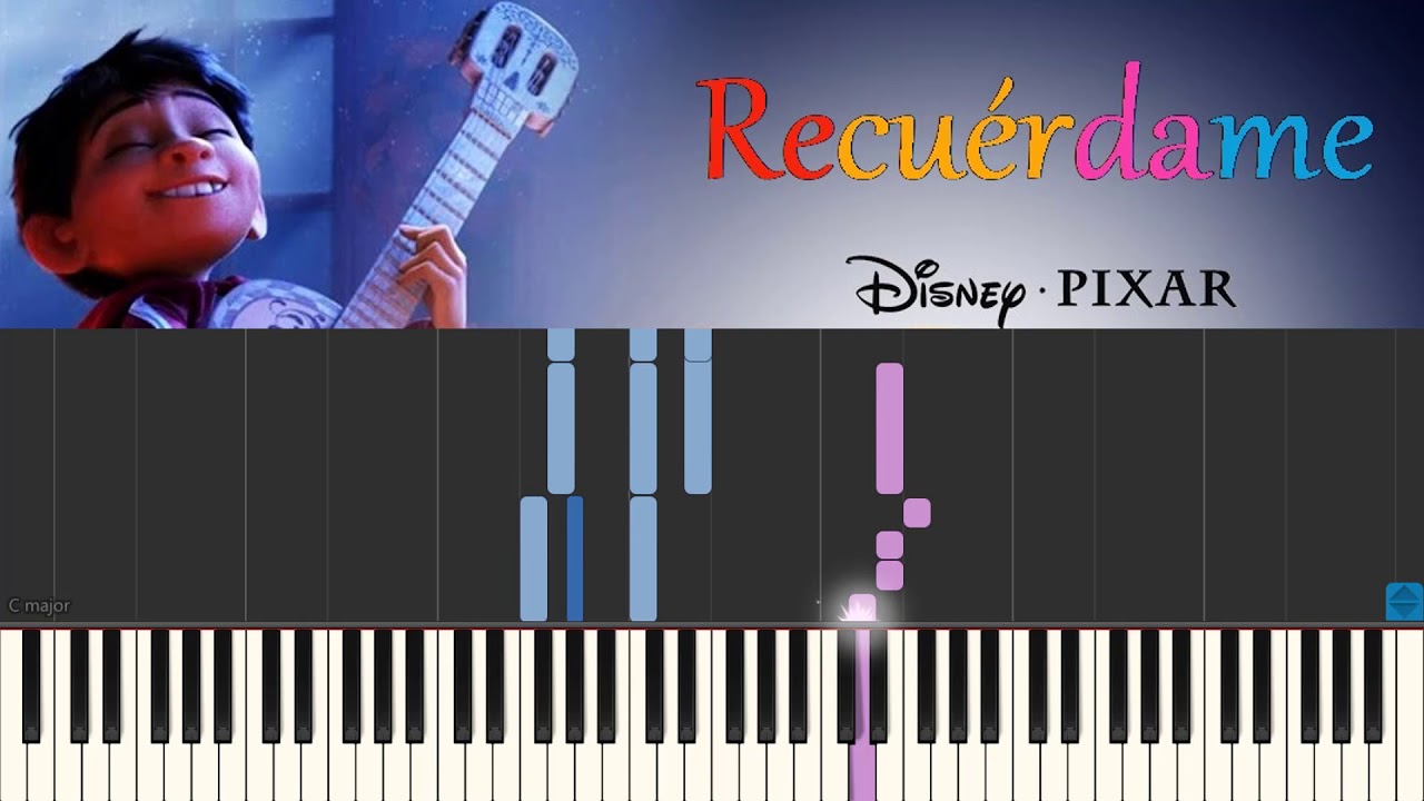 Tutorial de Piano "Recuérdame" | Coco - Synthesia - YouTube