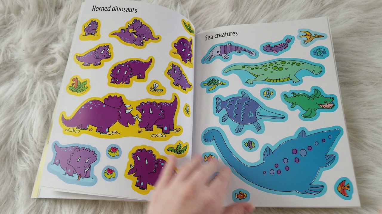 First sticker book dinosaurs. Usborne Canada - YouTube