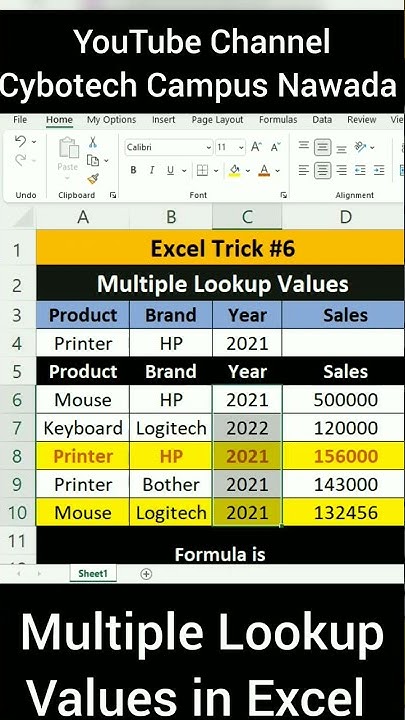 Learn How to Lookup Multiple Values using dget Function In Excel - YouTube