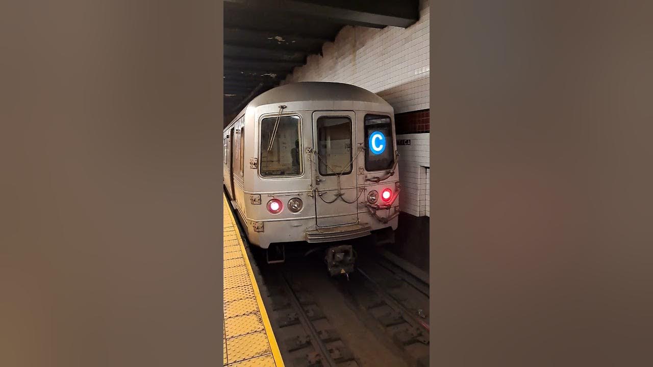 Manhattan Bound R46 C train entering and leaving Utica Avenue - YouTube