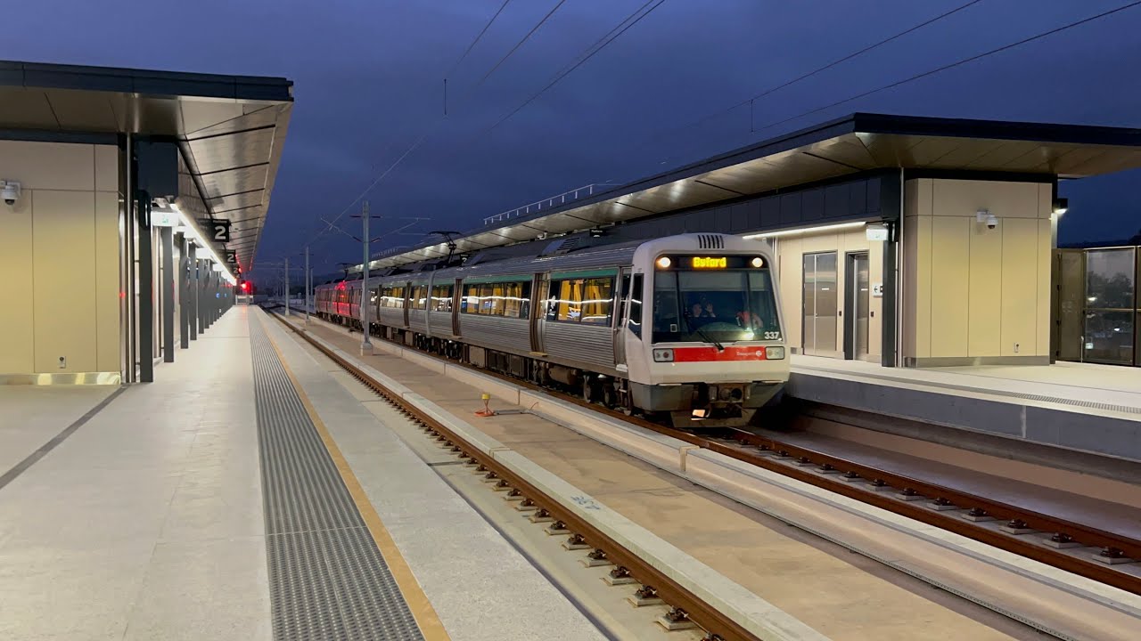 Trains at the new Armadale station - YouTube