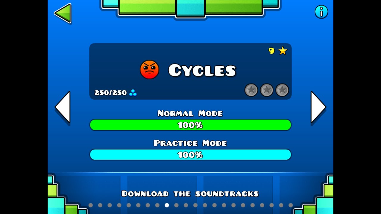 Cycles geometry dash 100% - YouTube
