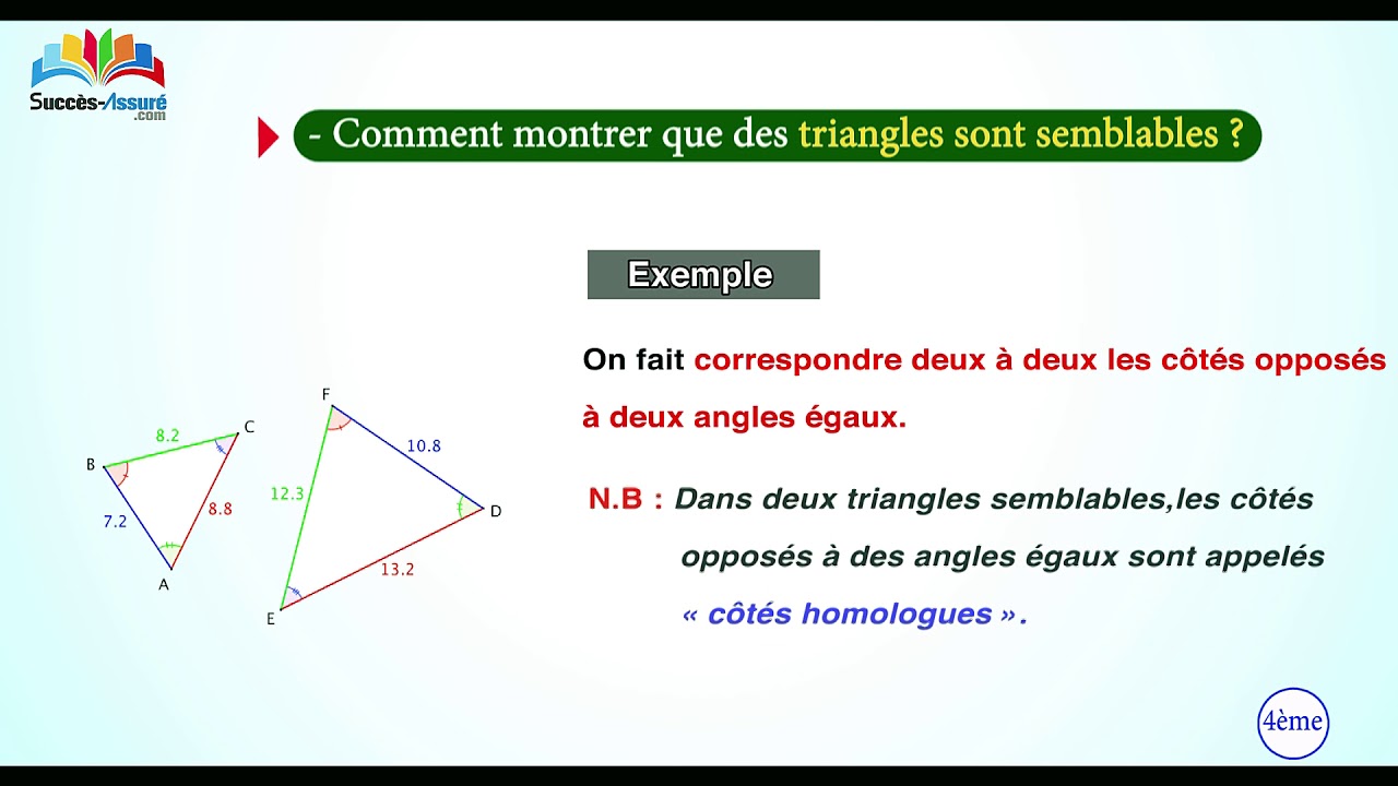 Triangles semblables 1/2 - YouTube