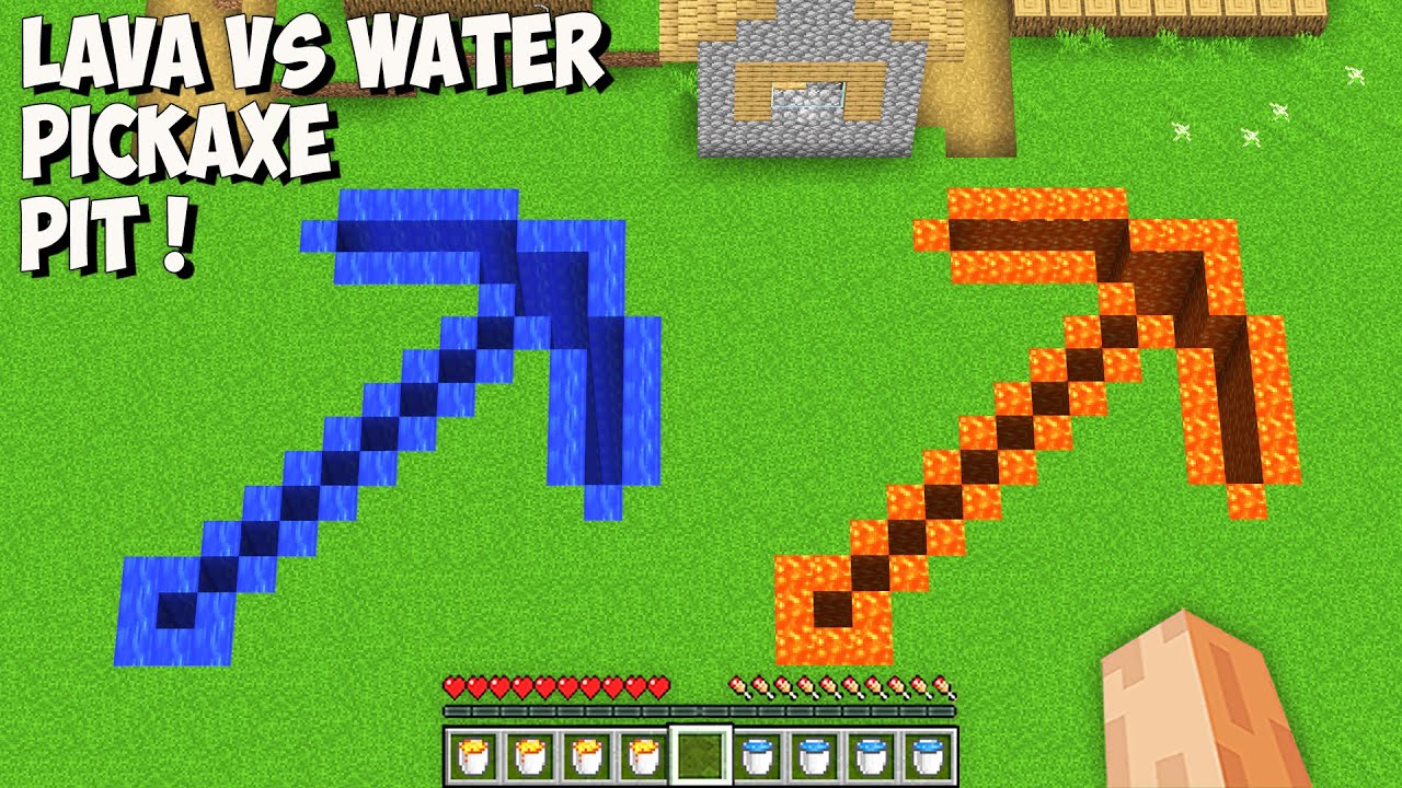 Which WATER vs LAVA PICKAXE TUNNEL is BETTER in Minecraft? I found THE ...