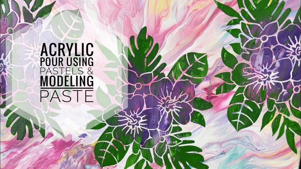 Acrylic Pour Using Pastel Colors and Modeling Paste - YouTube