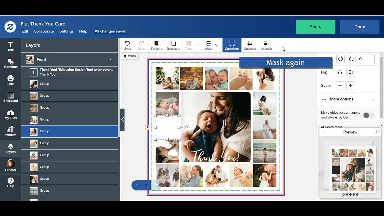 Masking and Unmasking Pictures with Zazzle Tool - YouTube