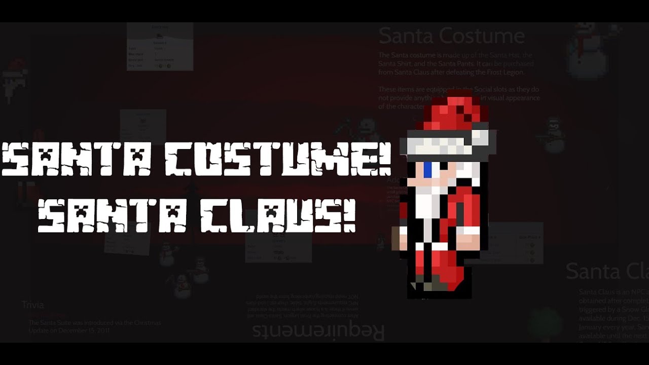 Terraria Christmas - The Santa Costume and Santa Claus - YouTube