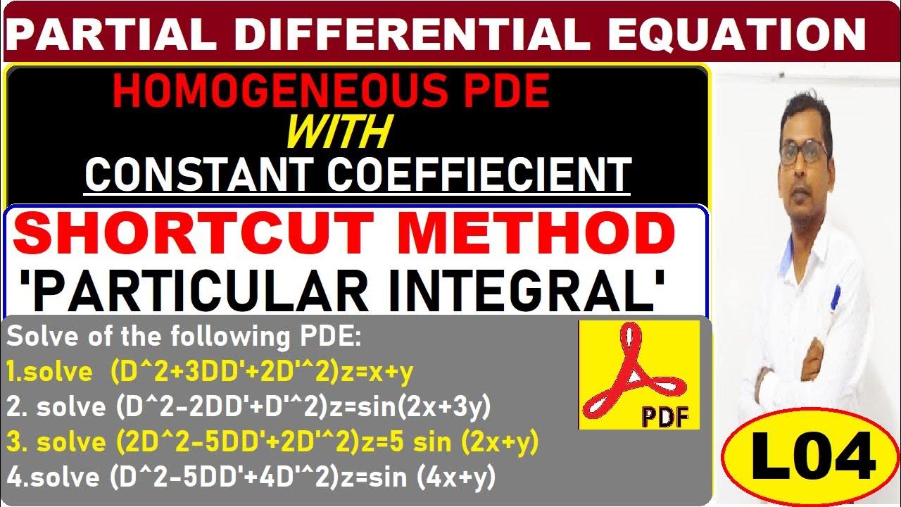 #04 Short cut method to find Particular integral of partial differential Equation | PI of PDE ...