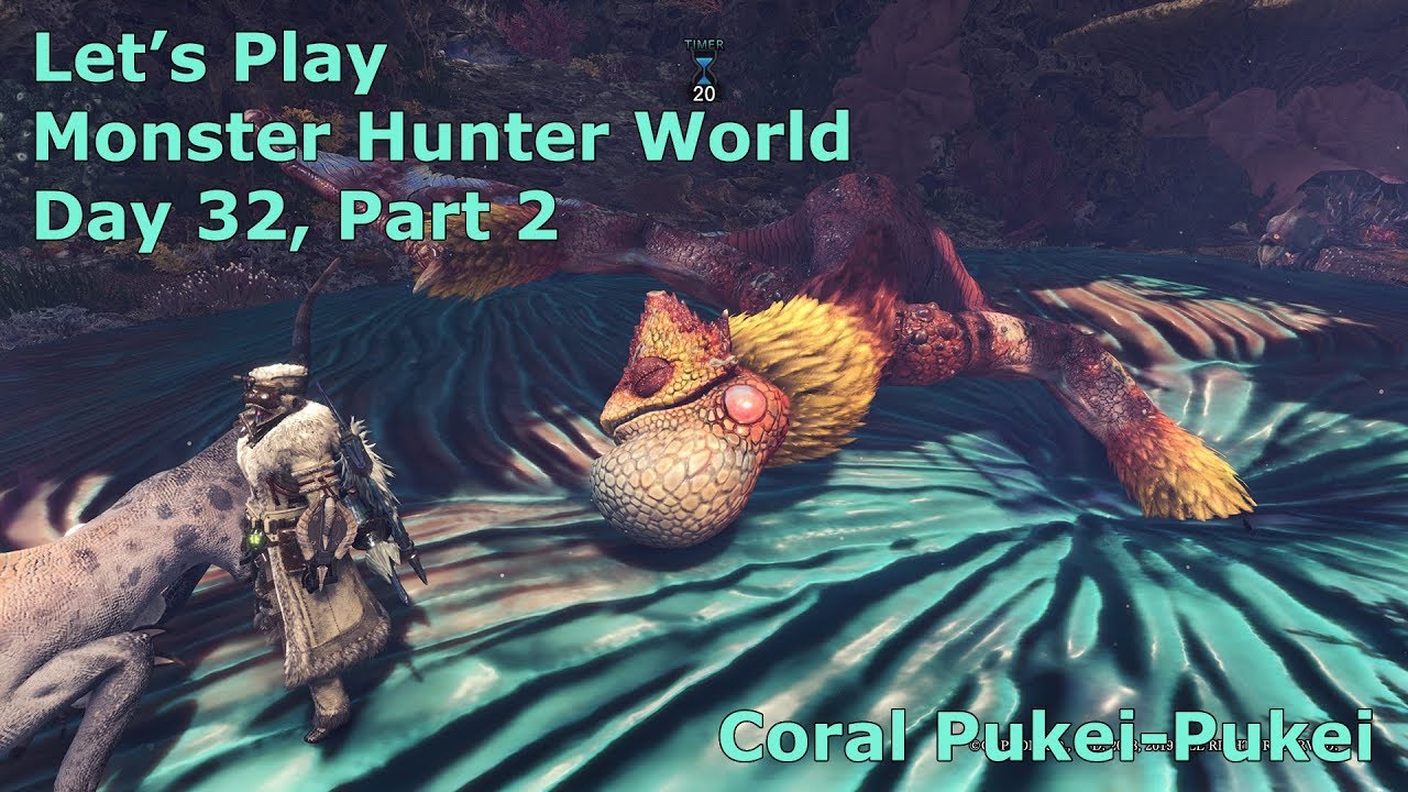 Monster Hunter World Day 32 Part 2 - Coral Pukei-Pukei - YouTube