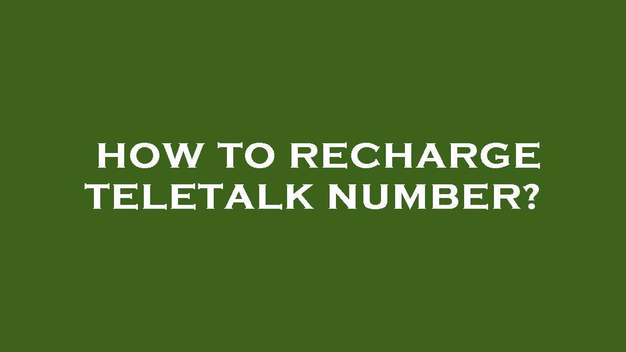 How to recharge teletalk number? - YouTube