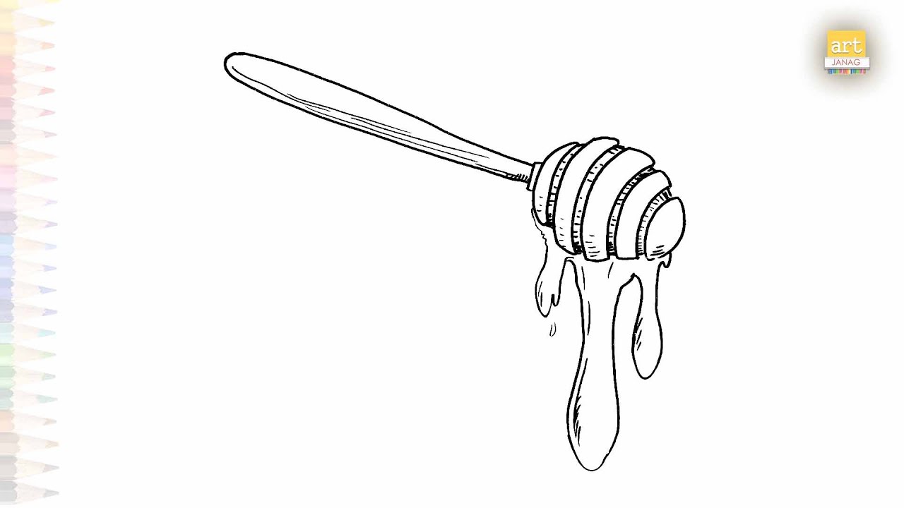 Honey dipper drawing easy | Art tutorial | How to draw Honey dipper ...