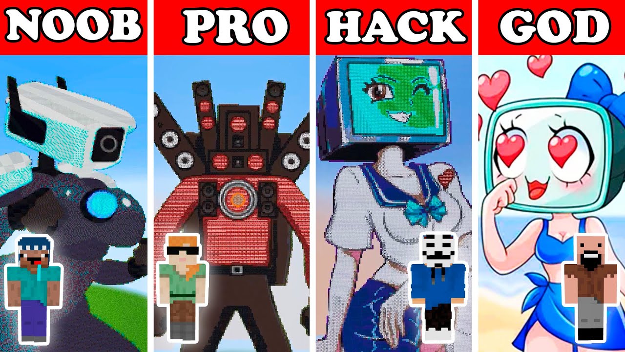 Skibidi Toilet ALL Characters Pixel Art (Collection) : Noob, Pro ...
