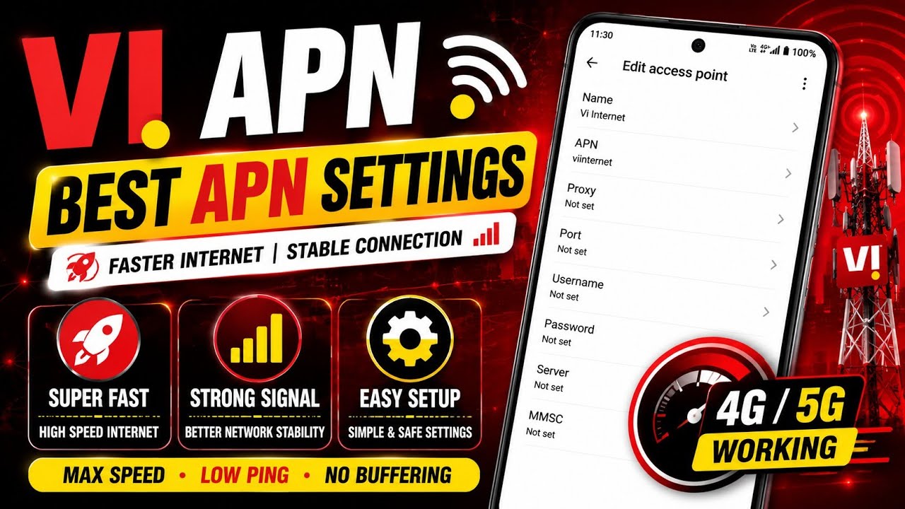 Vi apn settings for fast internet | Vi network problem | How to ...