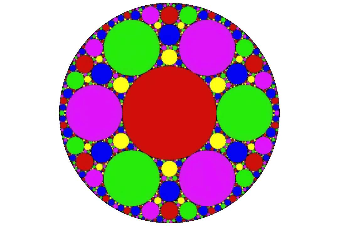 Slices of an Apollonian sphere packing as we move orthogonally to the z ...