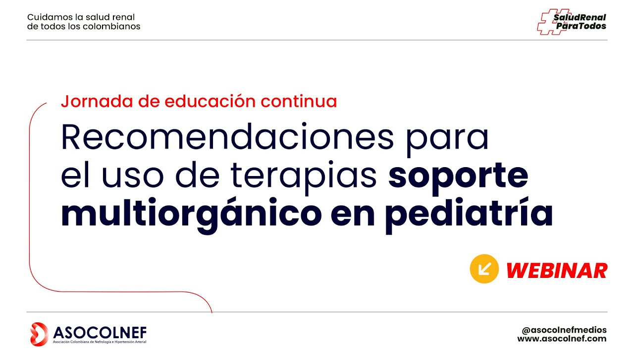 Webinar, Recomendaciones para el uso de terapias soporte multiorgánico en pediatría - YouTube