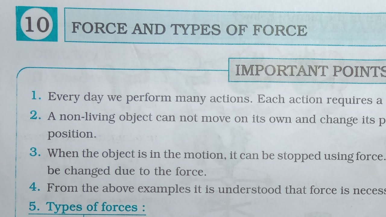 6th STD Science Workbook Chp 10 Force And Types Of Force @OmPrakash ...