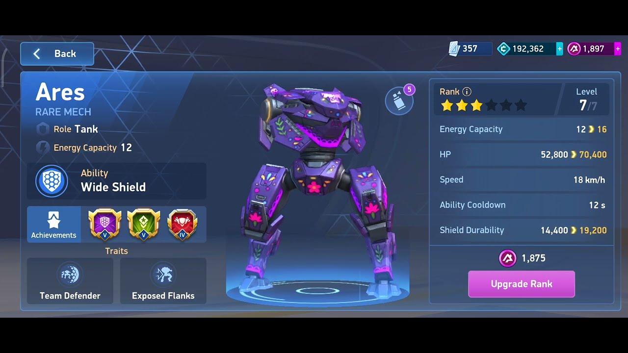 MECH ARENA //Upgrading Ares to rank 4 star ⭐⭐⭐⭐//😍😍// Must watch 😃😃 ...