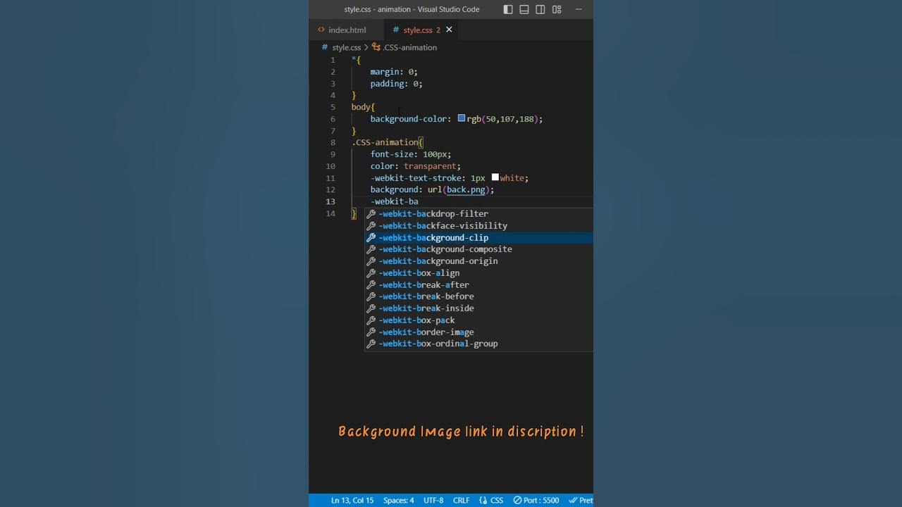 How To Make Background Animation Text Using Html And Css In Vs Code Youtube 