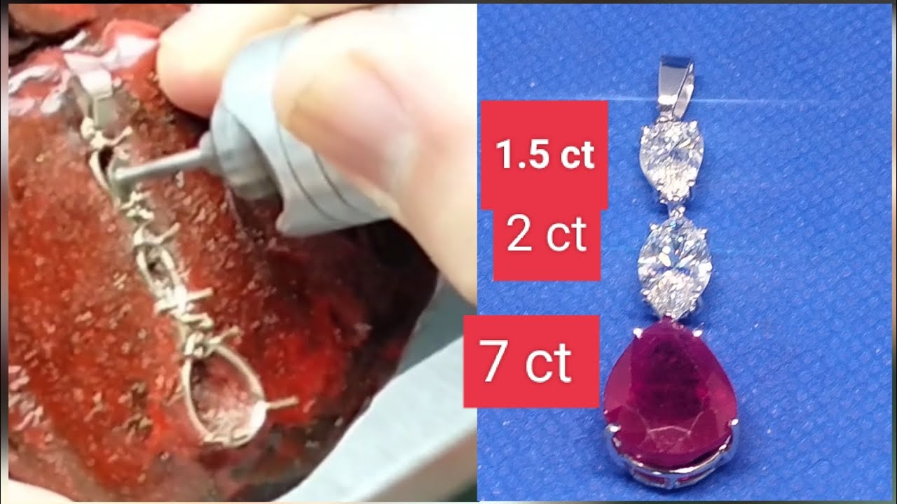 Pendant/Diamond with Ruby/Making Step by step - YouTube