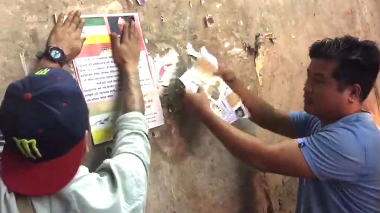 Gurgaon Tearing Away Binay Tamang Posters And Pasting Bimal Gurung ...