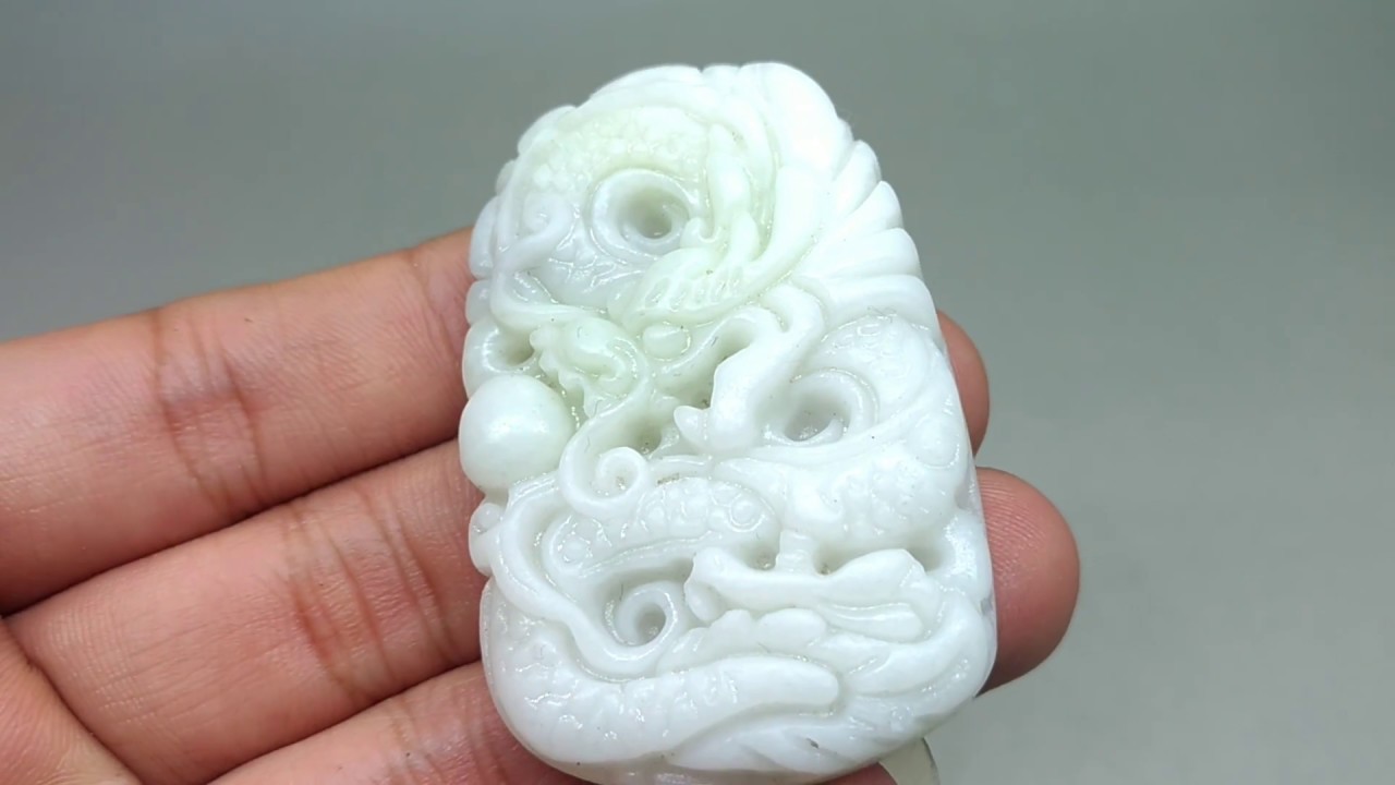 Kalung Batu Giok salju jade ukir naga (Kode 1001) - YouTube